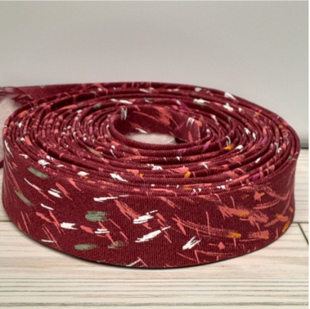 Maroon Scattered Brush, 3+ Yard Rolls, 1/2" Double Fold Bias Tape ...