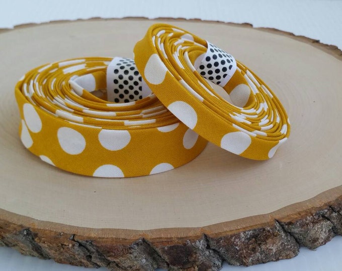 Mustard Yellow Large Dot 3+ Yard Rolls, Quilt Binding, Fabric Trim ...