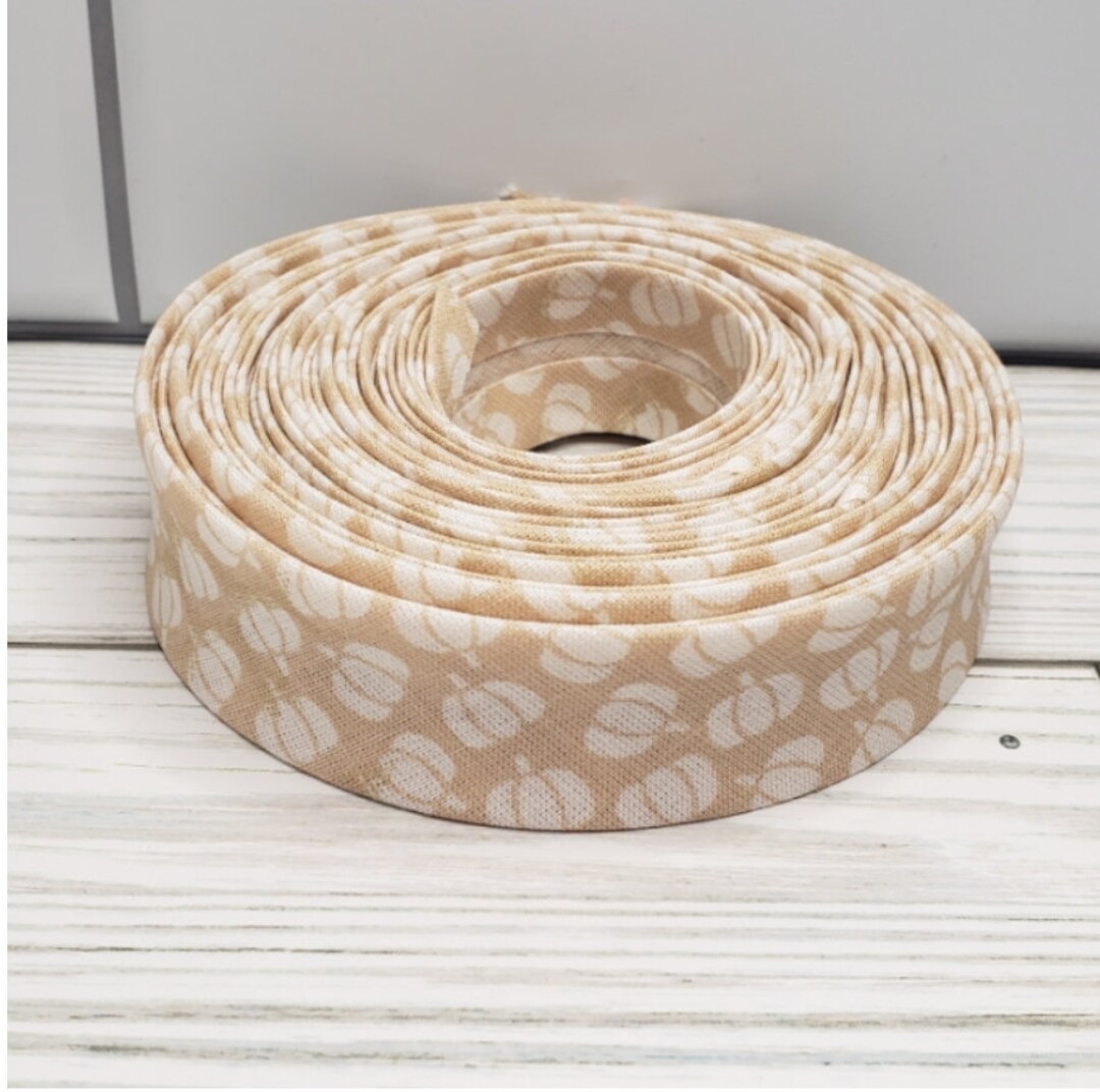 Tan Cream Pumpkins 3 Yard Rolls, 1/2 Double Fold Bias Tape, Quilt ...