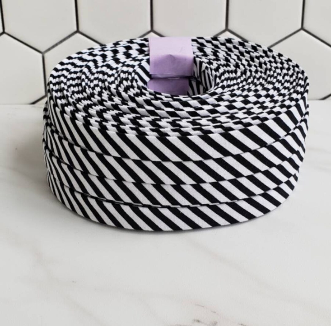 3+ Yard Rolls of Black & White SMALL Striped Michael Miller, Bias Tape ...