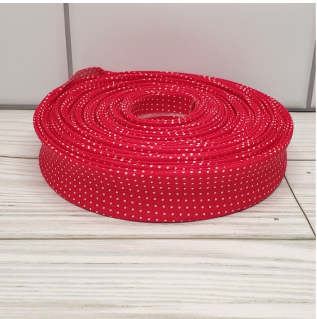 Red White Mini Dot 3 Yard Rolls, 1/2 Double Fold Bias Tape, Quilt ...