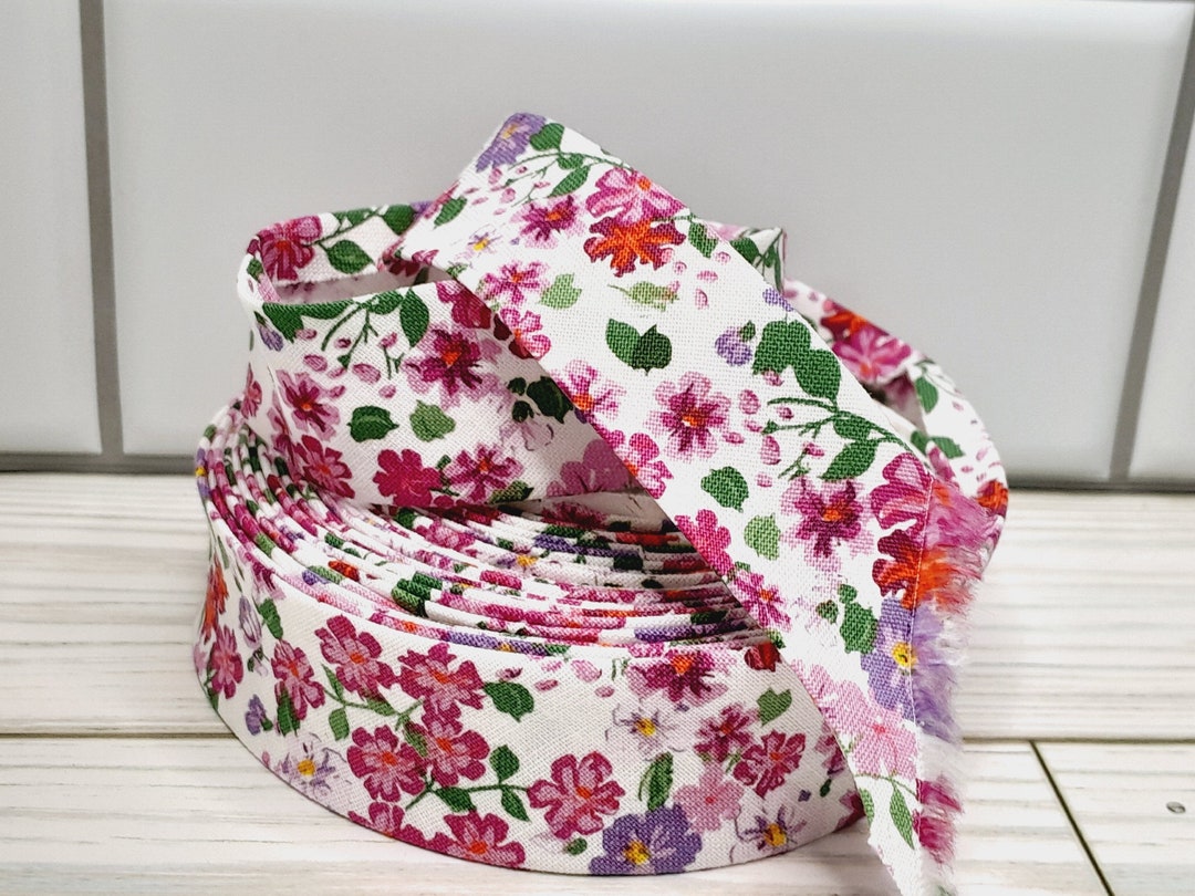 Singer Pink Purple Floral, 3+ Yard Rolls, 1/2" Double Fold Bias Tape ...