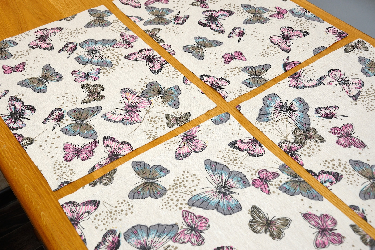 Cotton Linen Placemat Butterfly Table Placemat Kitchen Place Mat ...