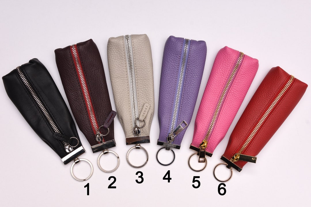 Leather Key Holder Key Organizer Handmade Key Pouch Handcrafted Zipper ...