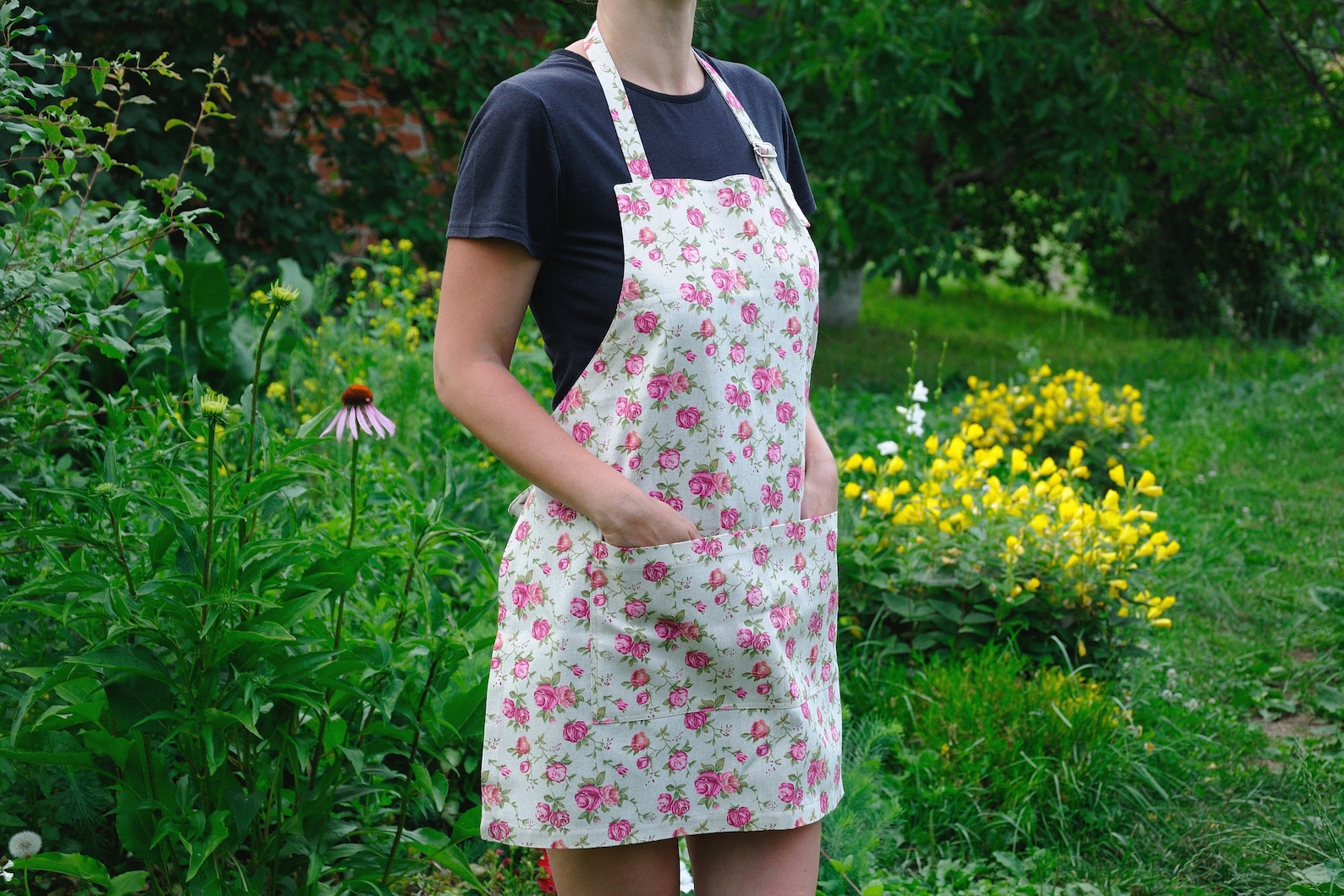 Linen Apron for Women Cotton Garden Apron Kitchen Apron Cooking Apron ...
