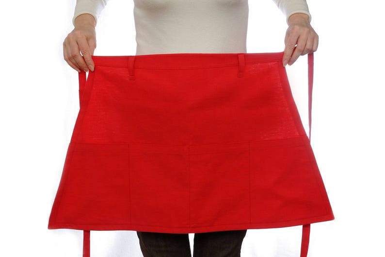 Cafe Apron Half Apron With Pockets Cooking Apron Kitchen Apron Hostess ...