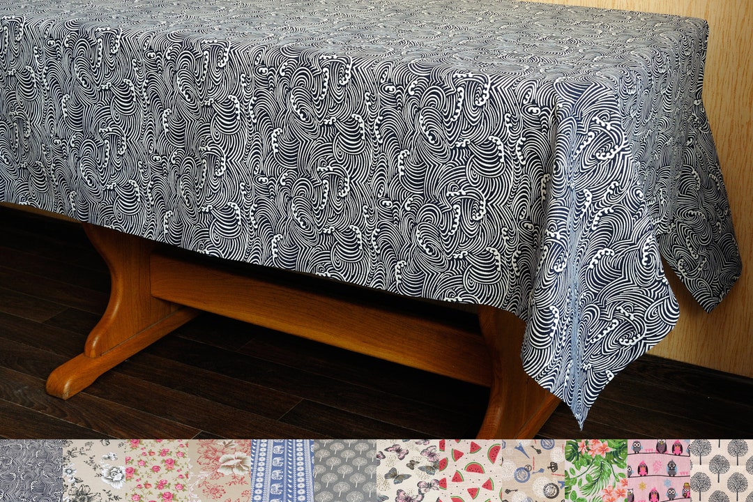 12 Colors Cotton Linen Tablecloth Blue Cotton Tablecloth Table Cover ...