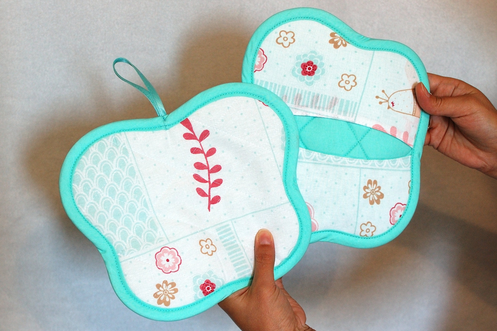 Fabric Potholders Cotton Pot Holders Hostess Gift Mom Gift for Mum ...