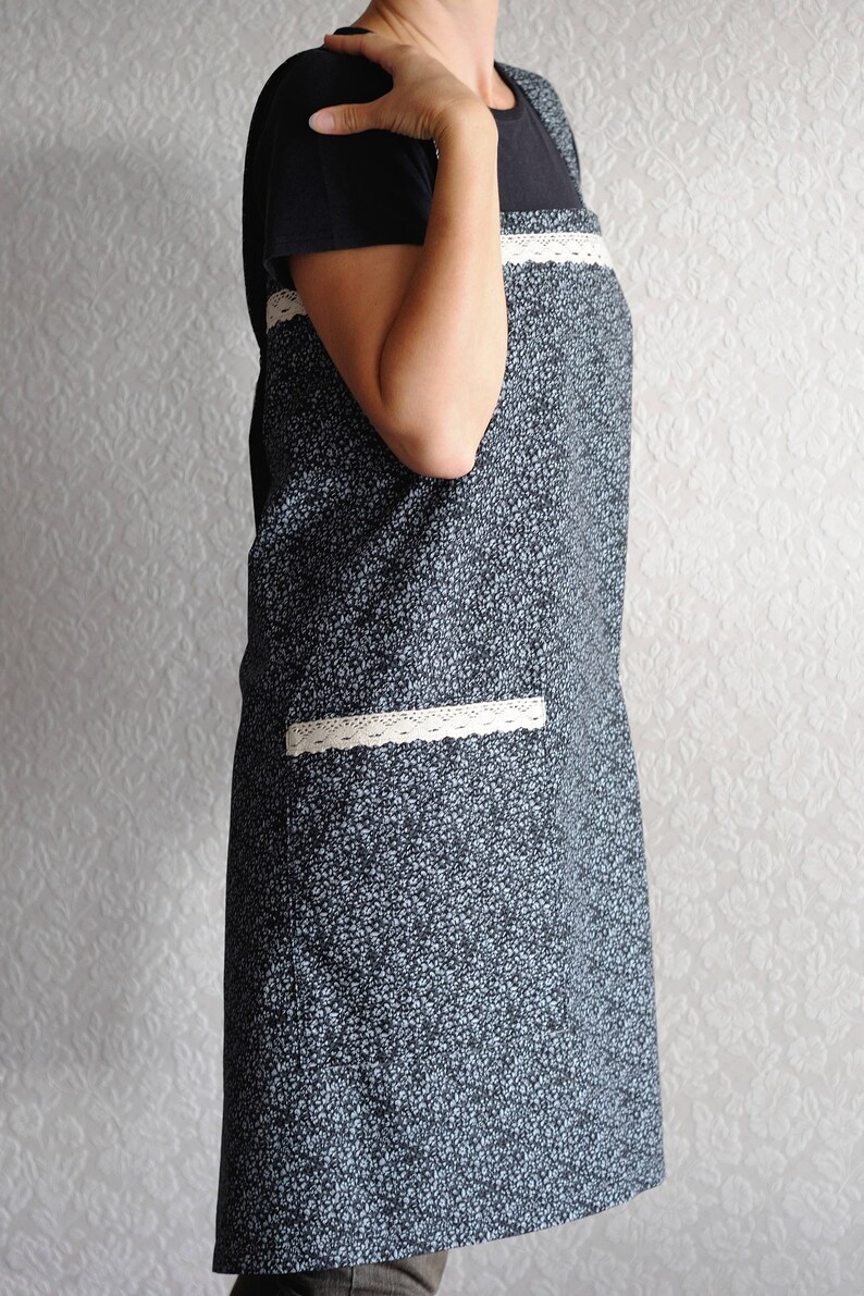 Womens Apron Hostess Clothing Gift for Mom Square Cross Apron Cross ...
