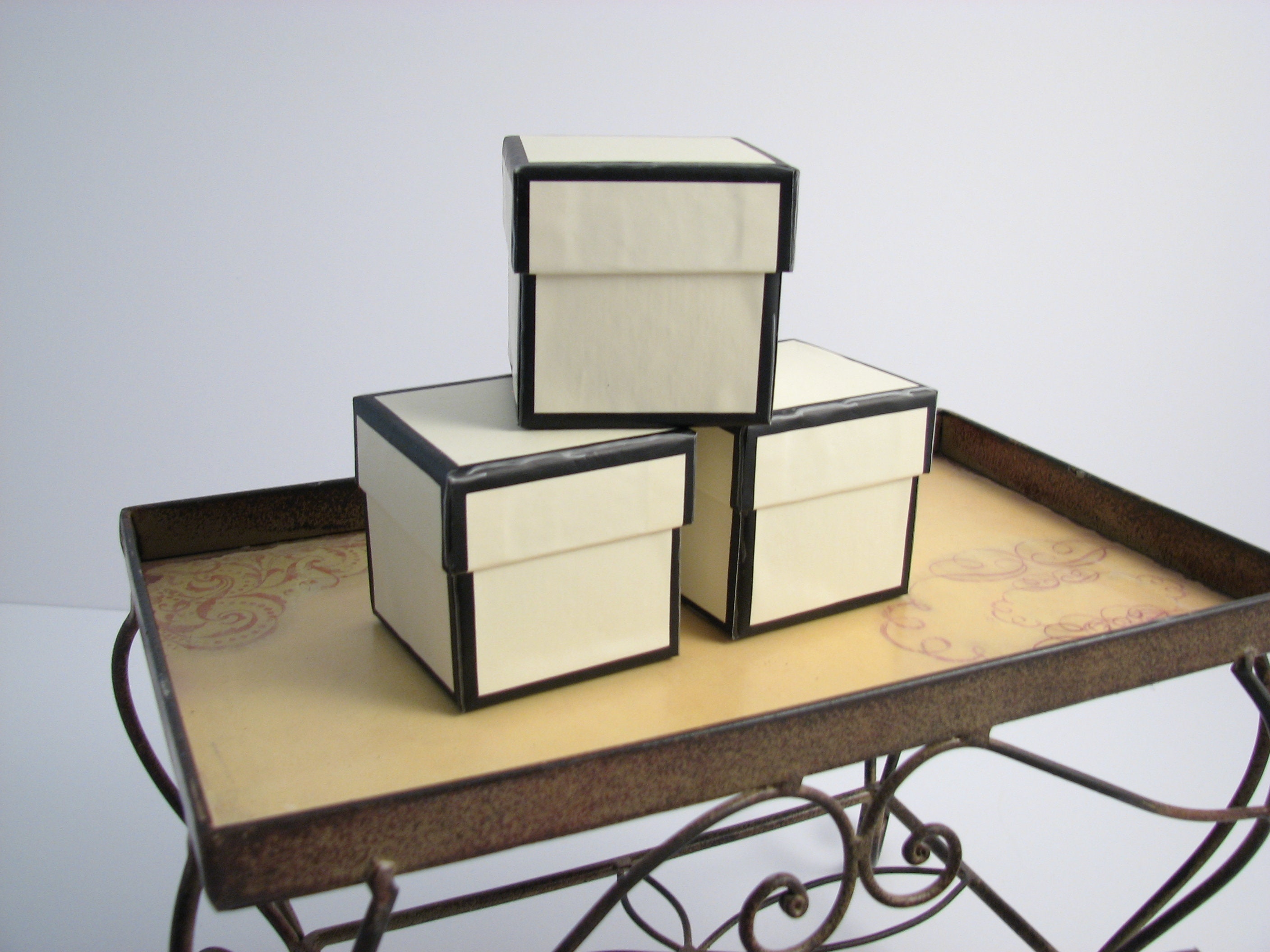 25 Ivory Favor Box 25 Pcs Blue Square Favor Box 2 X 2 X 2 - Etsy