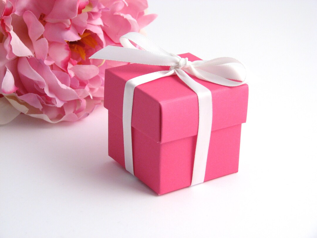 10 Pink Favor Boxes, Wedding Favor Boxes, Candy Boxes, Party Favor Box ...
