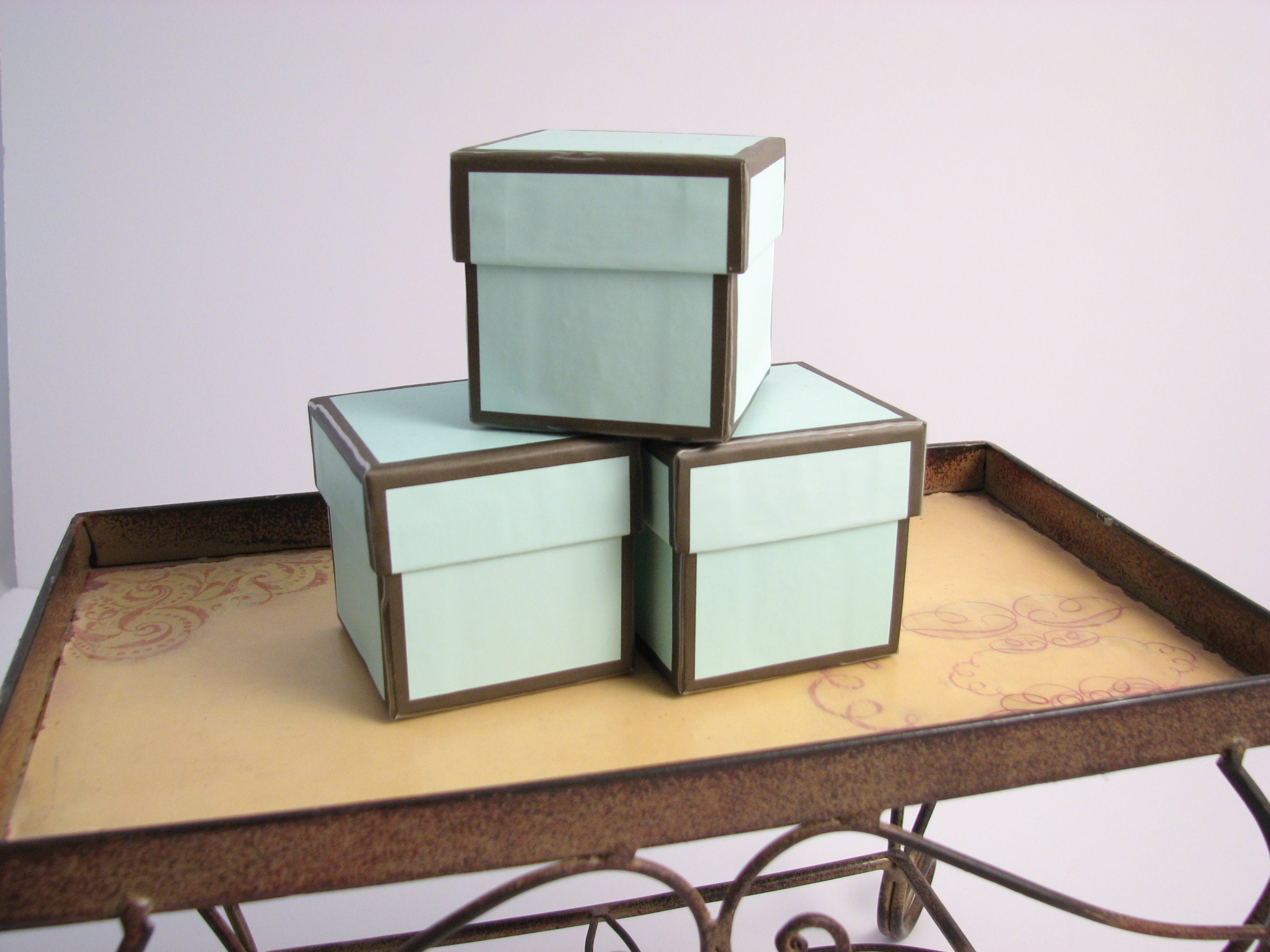 25 Ivory Favor Box 25 Pcs Blue Square Favor Box 2 X 2 X 2 - Etsy
