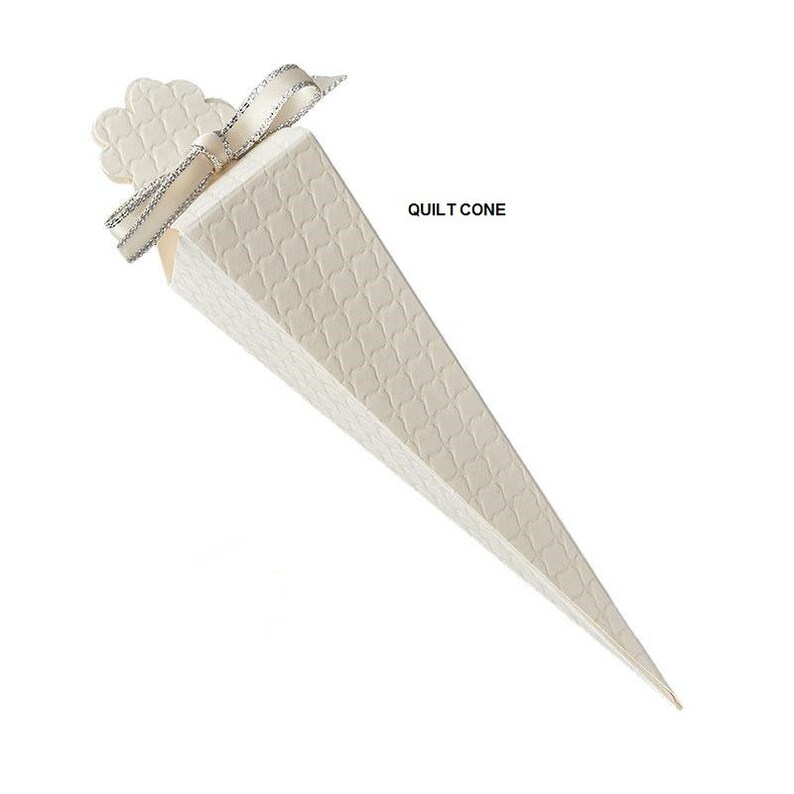 10 Cone Favor Boxes, White Favor Box, Wedding Favor Box, Cone Shape ...