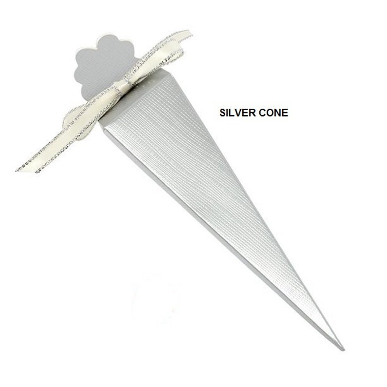 10 Cone Favor Boxes, White Favor Box, Wedding Favor Box, Cone Shape ...