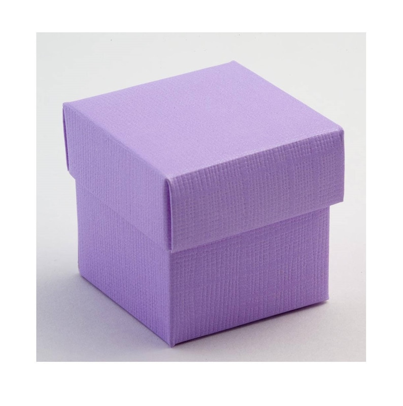 10 Lavender Favor Boxes, Wedding Favor Boxes, 2x2x2 Square Favor Box ...