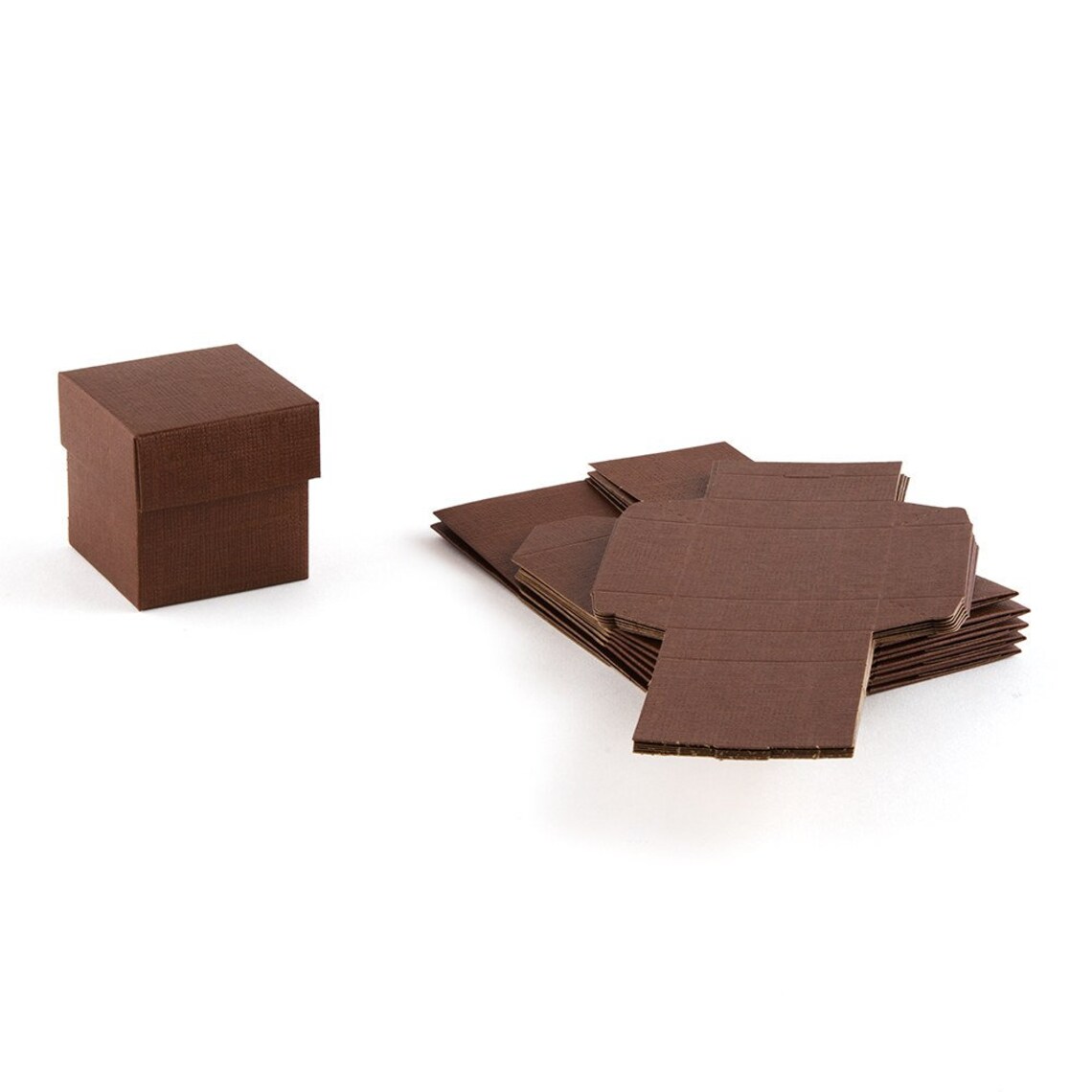 10 Brown Favor Box 10 Boxes, Wedding Favor Boxes, Square Favor Box ...