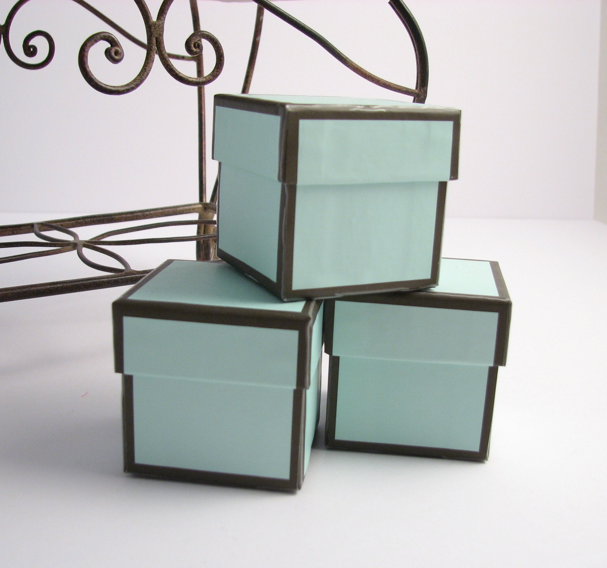25 Ivory Favor Box 25 Pcs Blue Square Favor Box 2 X 2 X 2 - Etsy