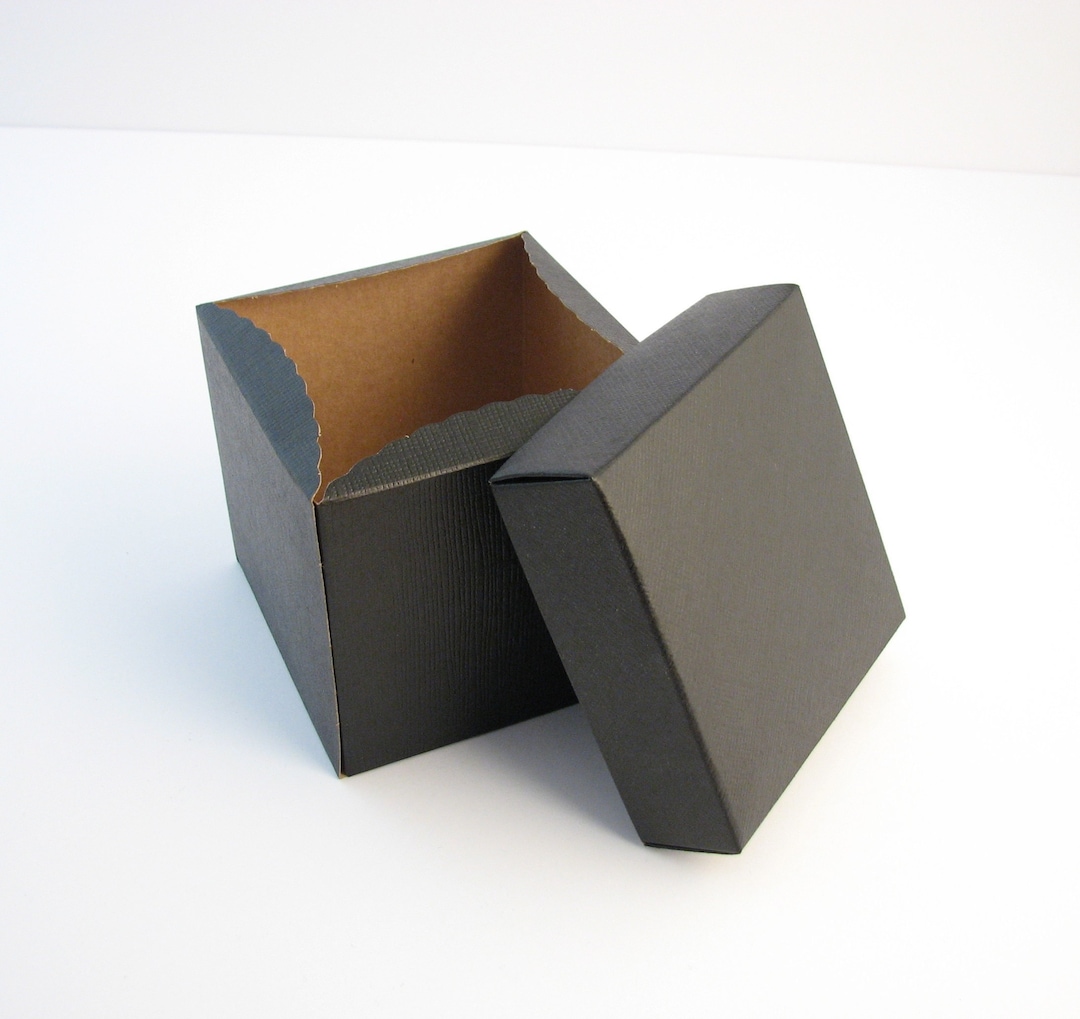 10 Black Favor Boxes, Wedding Favor Box, Square Ornament Box, Cupcake ...