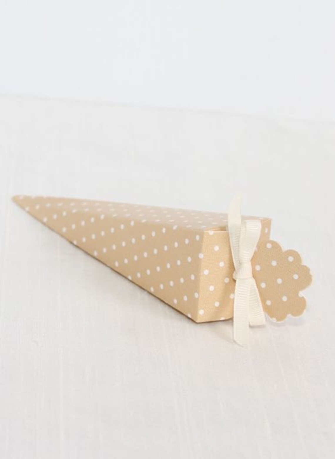 10 Polka Dot Favor Box, Wedding Favor Box, Cone Shape Candy Favor Box ...
