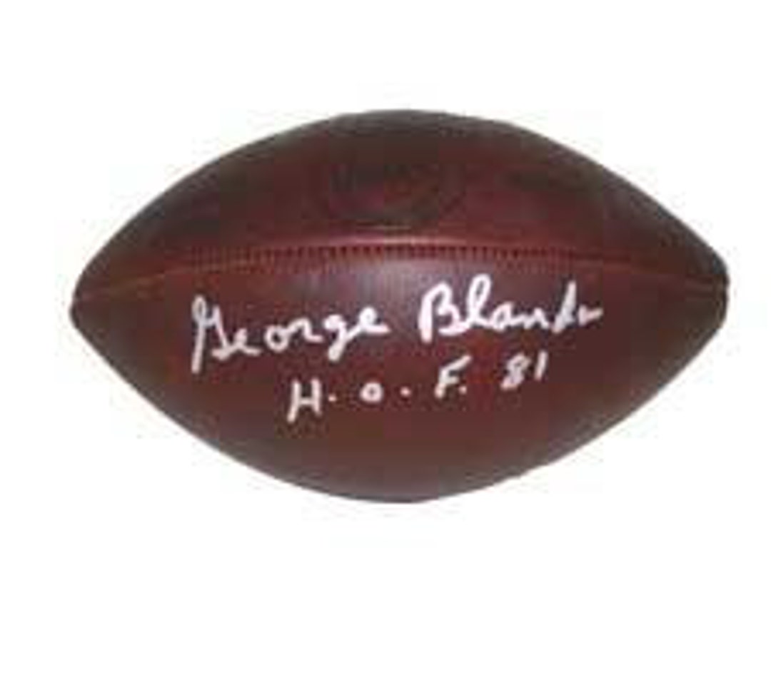 George Blanda Autographed Official Throwback Duke Game Model Football ...