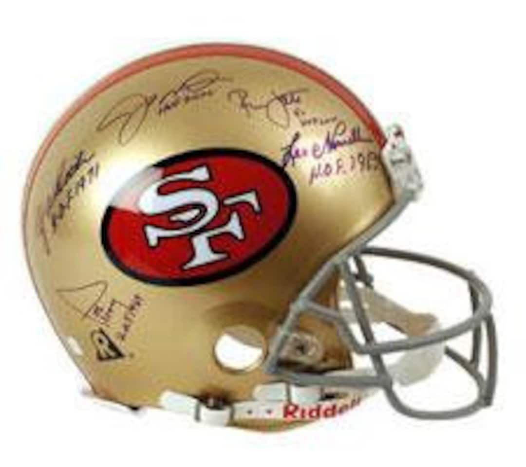 San Francisco 49ers Throwback Pro Line Helmet Autographed by 10 HOF ...