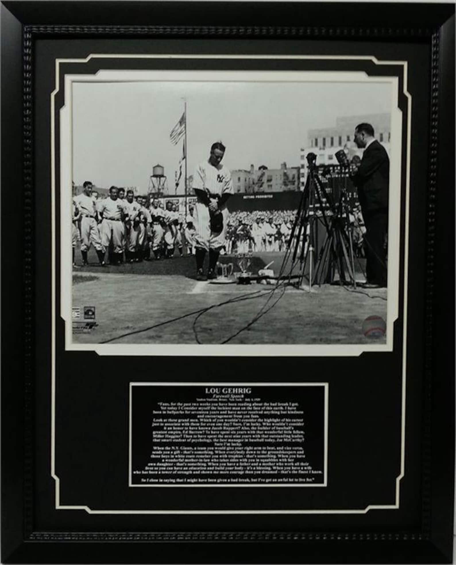 Lou Gehrig New York Yankees Farewell Speech - 20x24 Deluxe Frame - Etsy