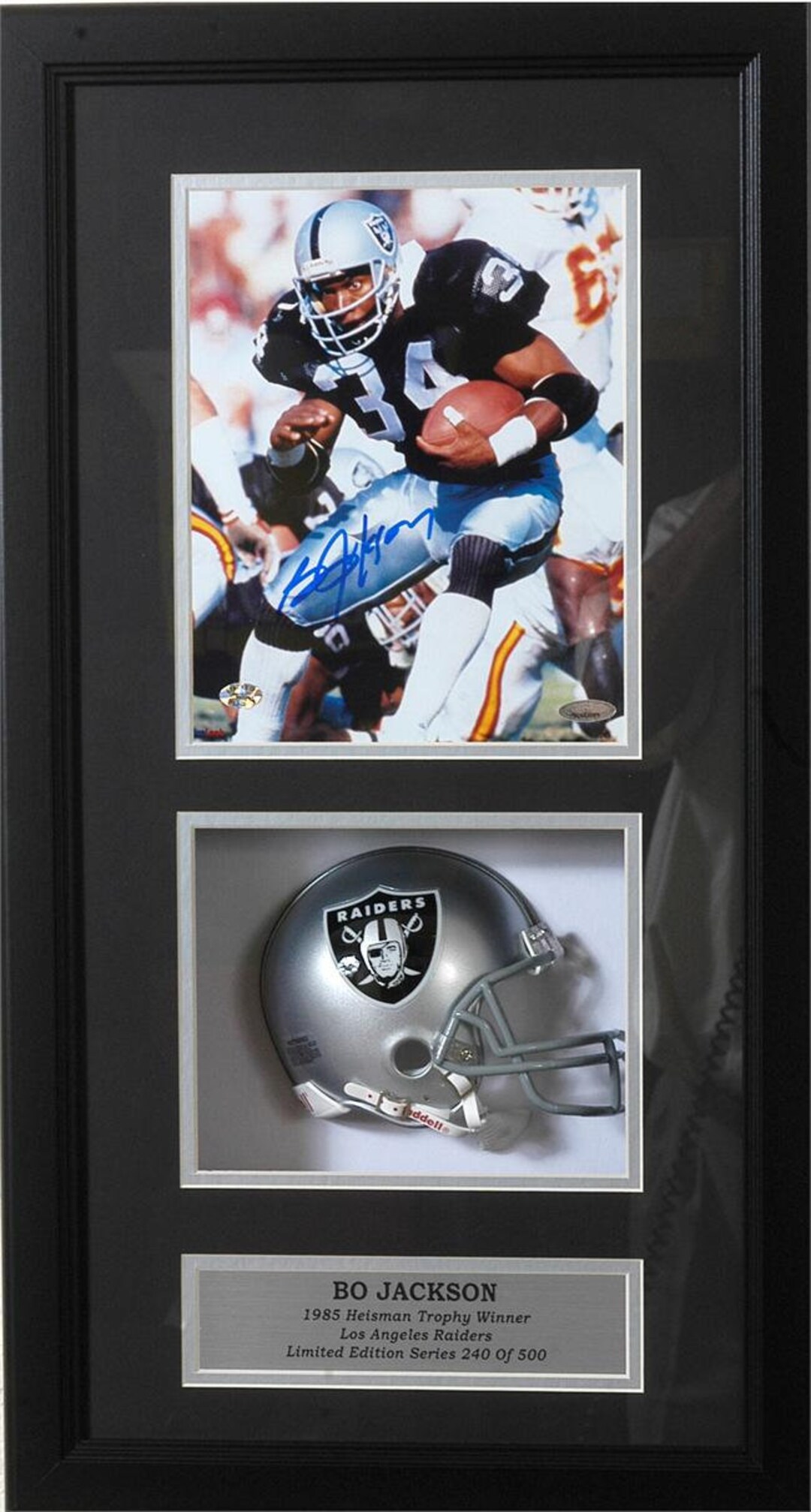 Autographed Shadow Box W/mini Helmet - Bo Jackson Oakland Raiders - Etsy
