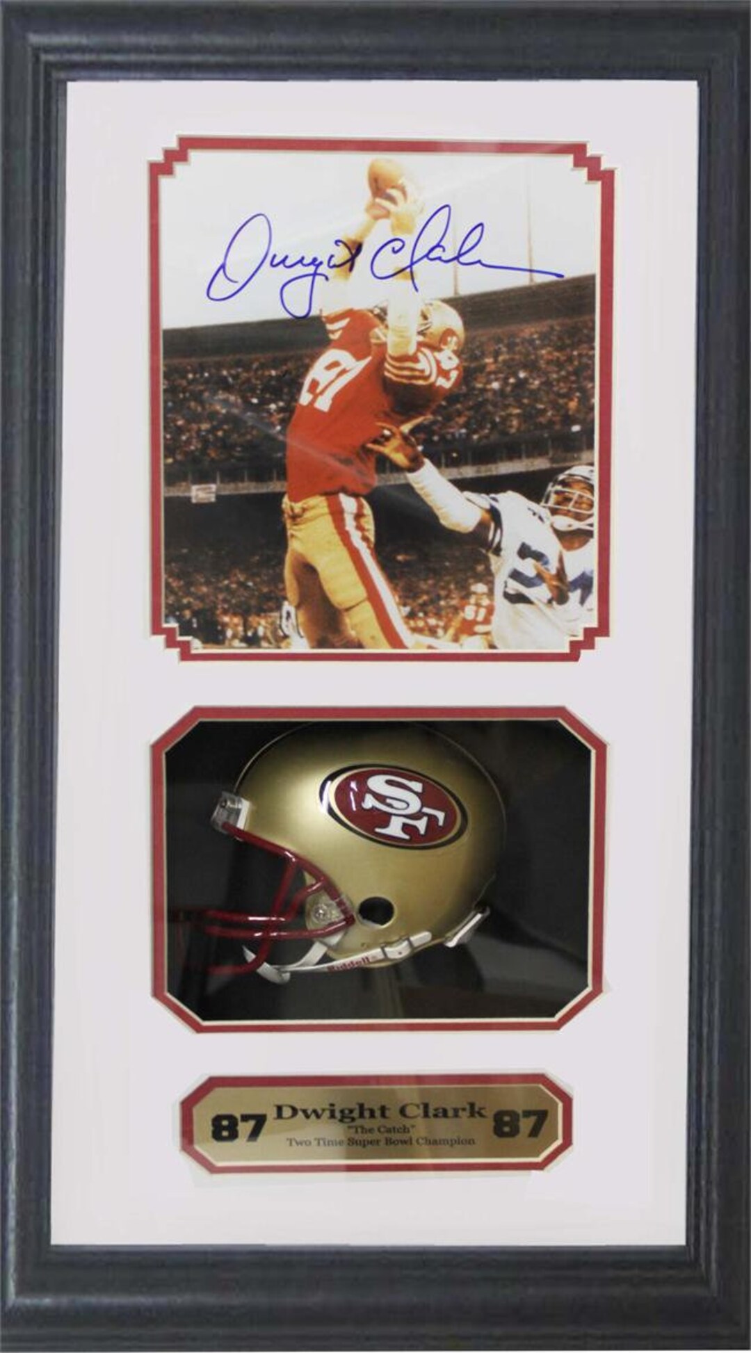 Autograhed Shadow Box W/mini Helmets- Dwight Clark SF 49ers - Etsy