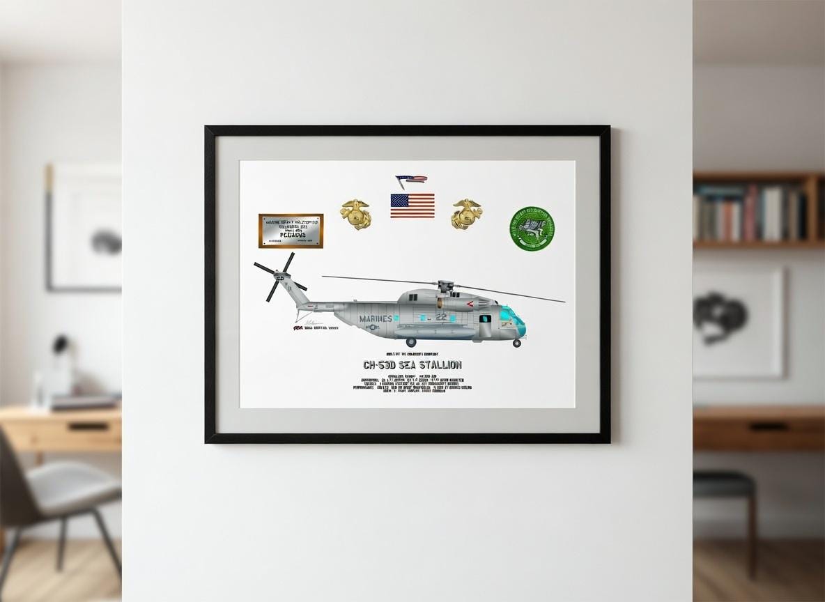 CH-53D Sea Stallion Print, USMC HMH-463 Pegasus Squadron - Etsy