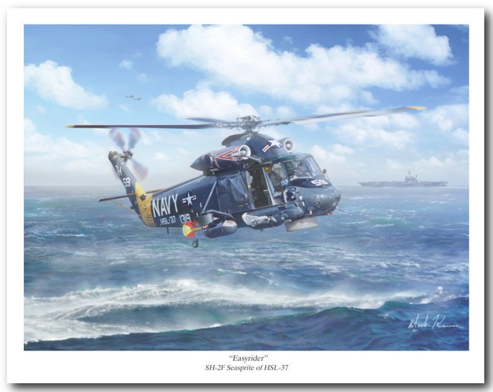 US Navy SH-2F Sea Sprite Print, HSL 37 Easy Riders - Etsy