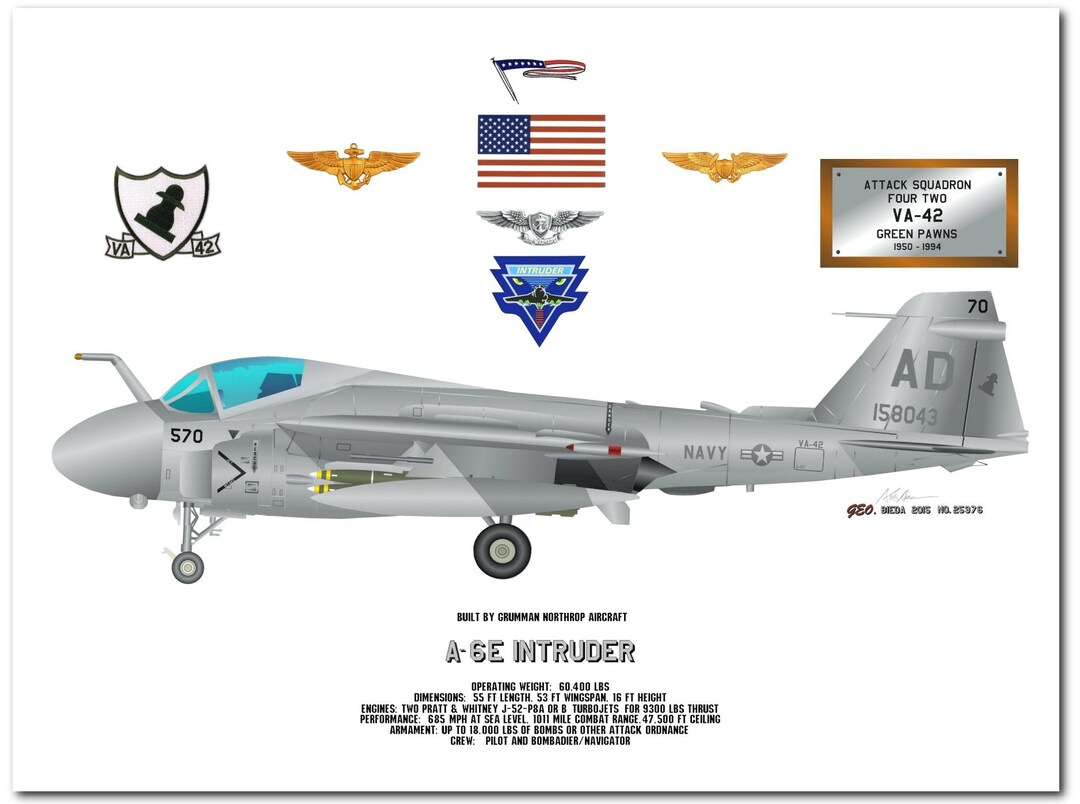A-6E Intruder as Flown by the VA 42 Green Pawns, a US Navy Attack ...