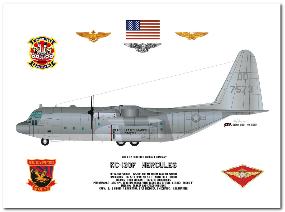 C-130F Hercules, VMGR 152 Sumos, a USMC Tanker/cargo Aircraft, From ...