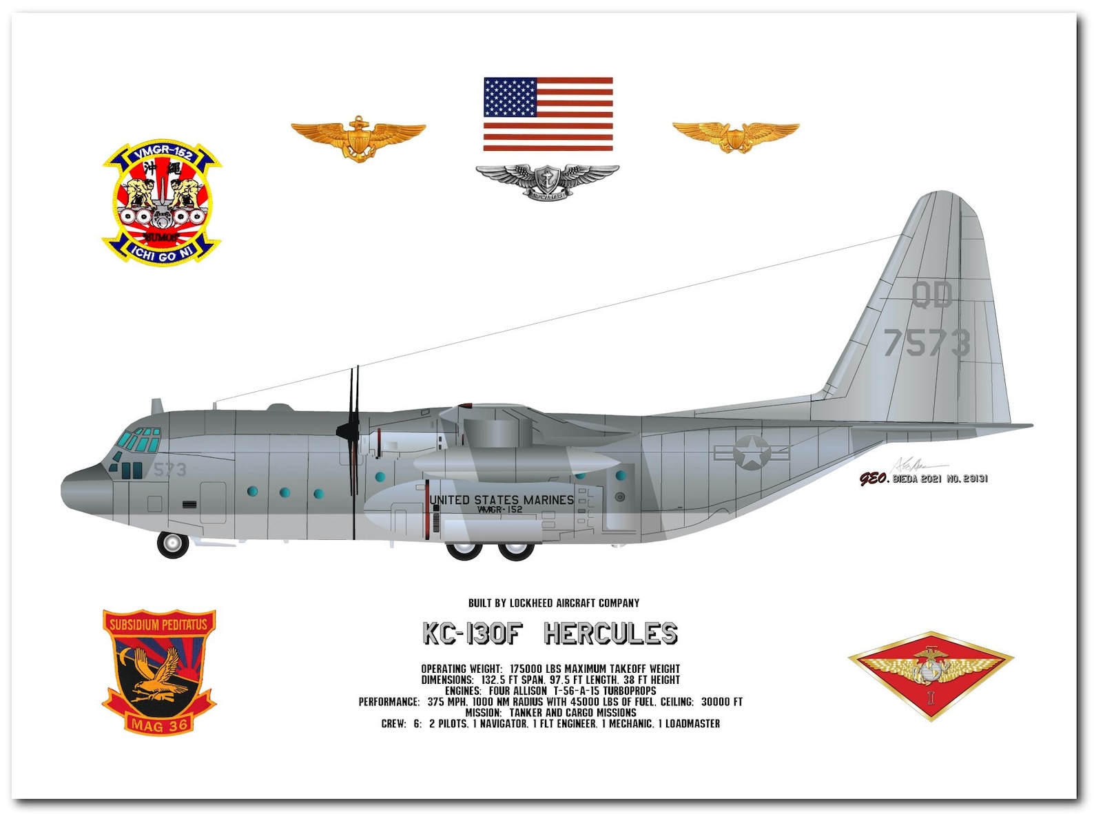KC-130F Hercules, VMGR 152 Sumos, a USMC Tanker/cargo Aircraft, From ...
