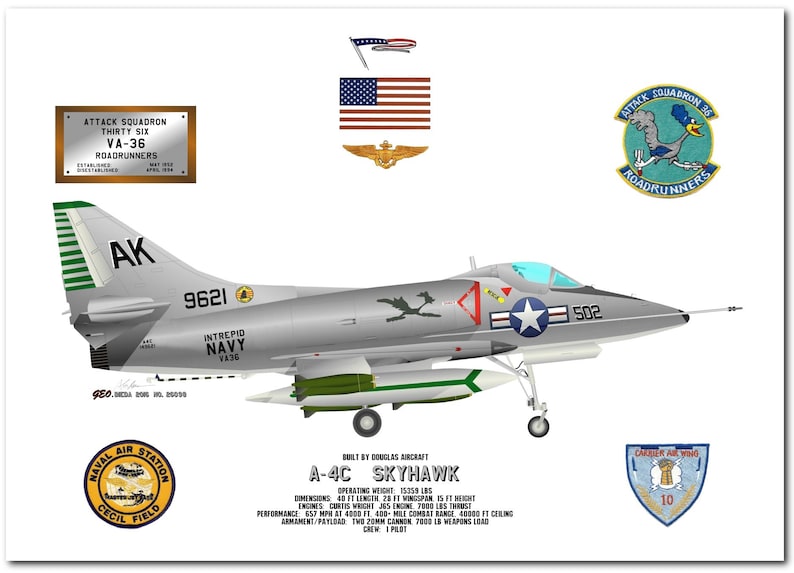 A-4C Skyhawk as Flown by the VA 36 Roadrunners in the Late 1960s, a ...