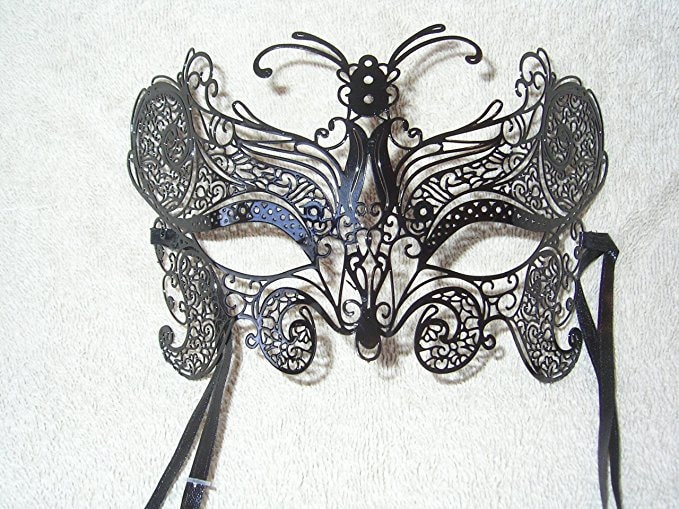 Black Butterfly Metal Venetian Masquerade Mask - Etsy