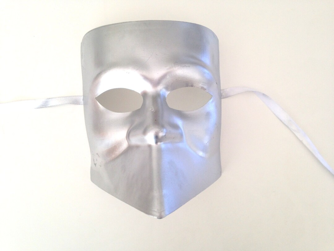Silver Masquerade Mask "bauta" or Knight Mask - Etsy