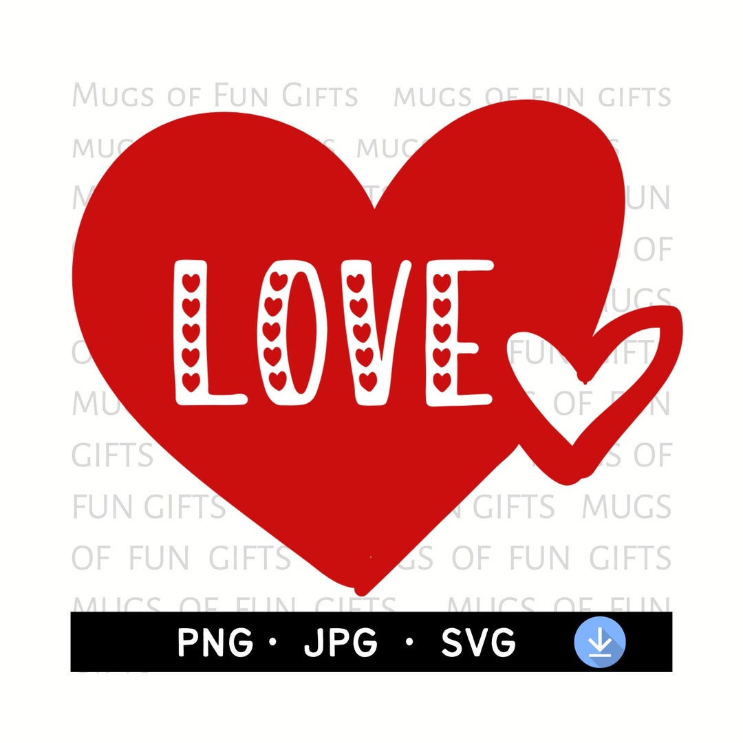 Love Heart Red SVG | Digital Download - Etsy