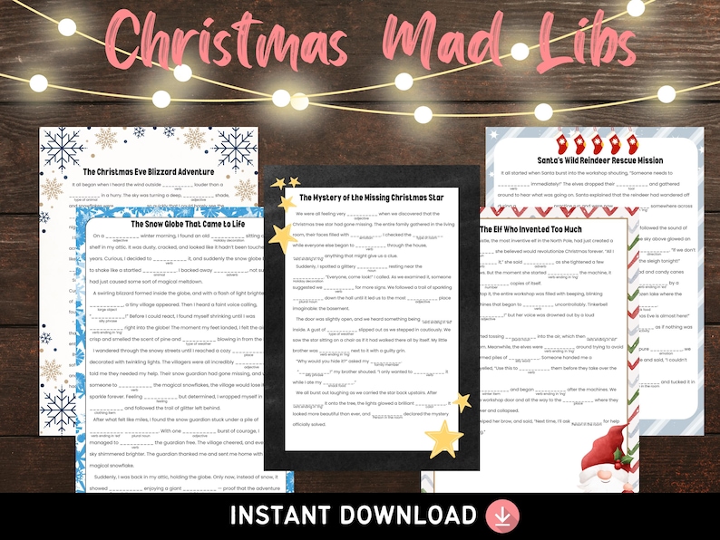 Christmas Mad Libs Bundle, Holiday Party Game (PDF) - Etsy