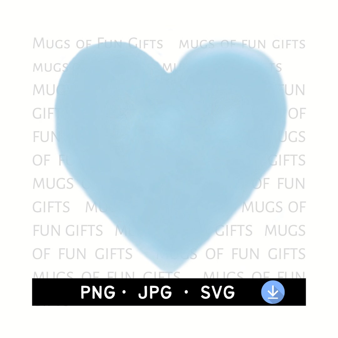 Blue Watercolor Heart PNG SVG | Digital Download - Etsy