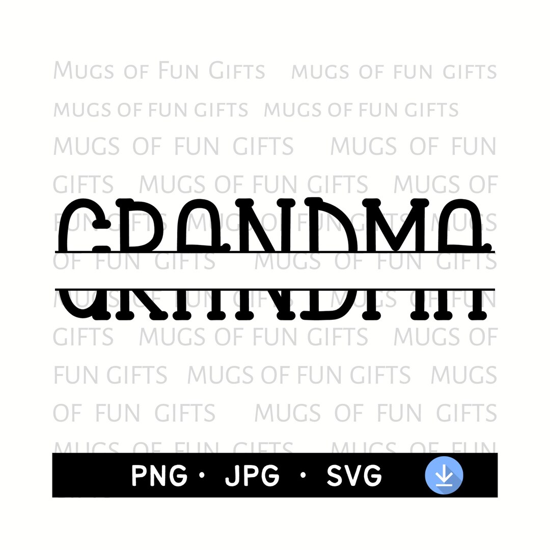 Grandma Split Frame Monogram SVG PNG JPG (digital Download) - Etsy