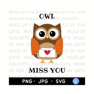 Owl Miss You Printable | 5x7 Notecard Design | Digital Download - Etsy