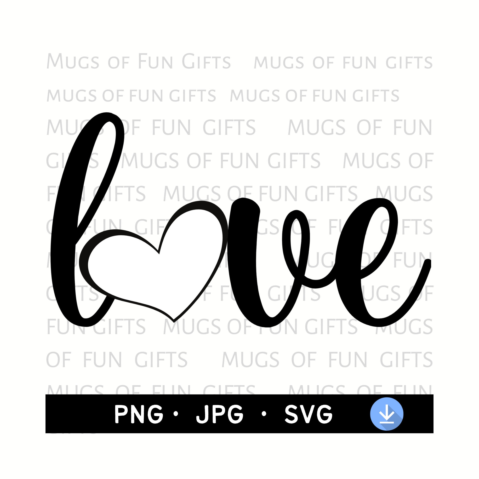 Love SVG | Love Heart O Clipart PNG | Digital Download - Etsy