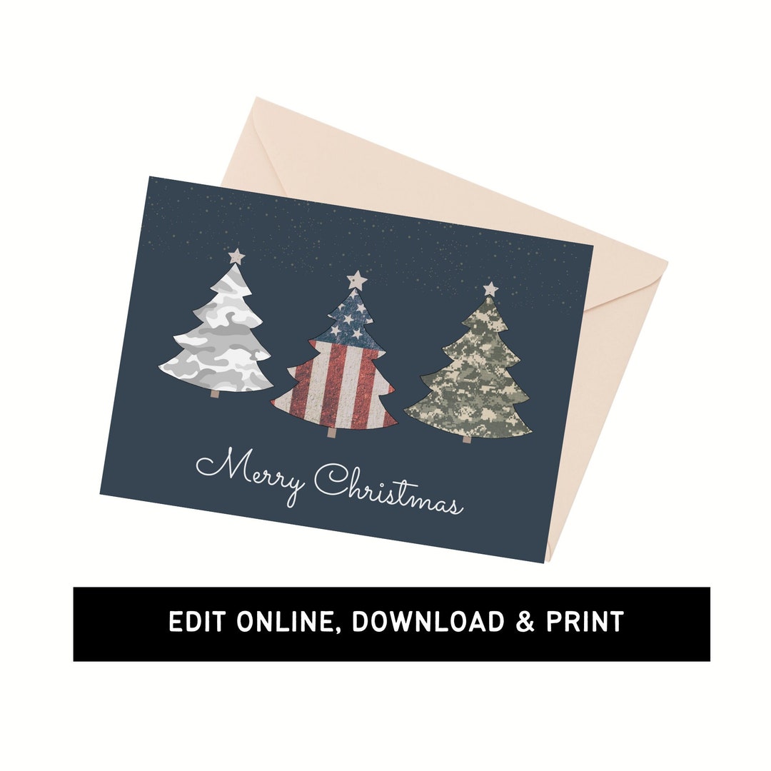 USA Christmas Card | Patriotic Card | Digital Download - Etsy