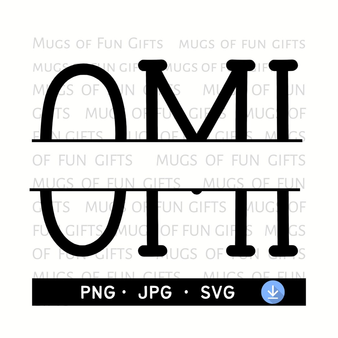 Omi PNG Split Frame Monogram Digital Download - Etsy