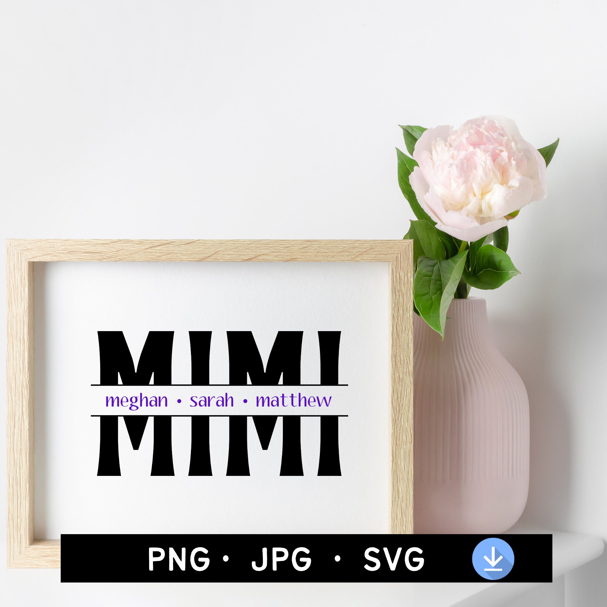 Mimi SVG | Mimi Split Frame Monogram | Digital Download - Etsy