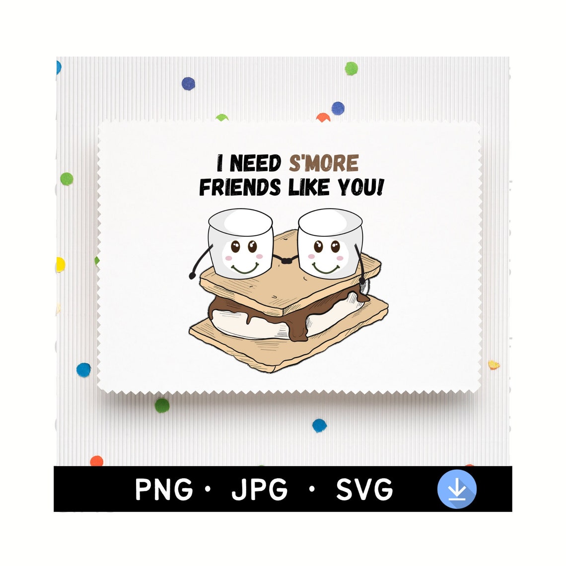 Printable Valentine Card Smores SVG Friendship Card - Etsy