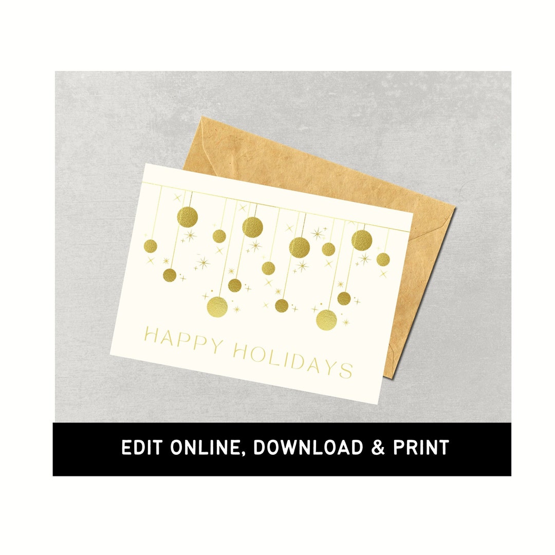 Happy Holidays Card | Printable Christmas Card | Digital Download - Etsy