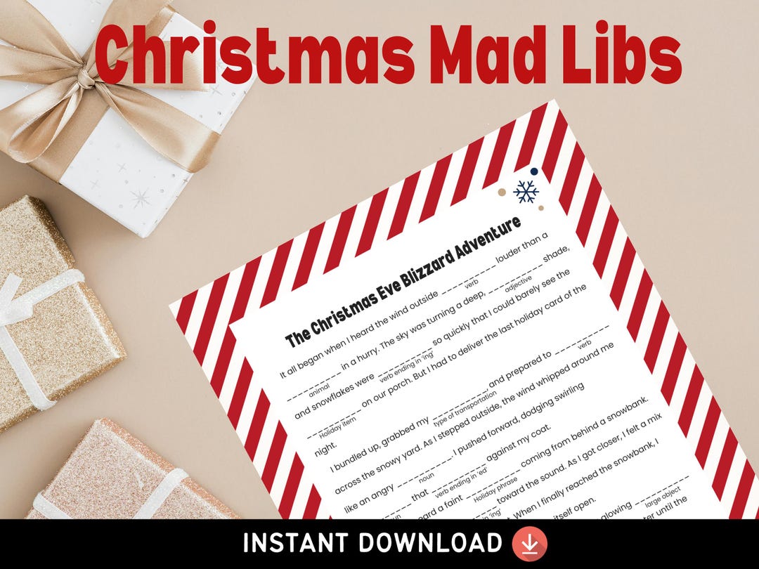 Christmas Mad Libs Bundle, Holiday Party Game (PDF) - Etsy