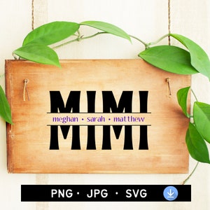 Mimi SVG | Mimi Split Frame Monogram | Digital Download - Etsy