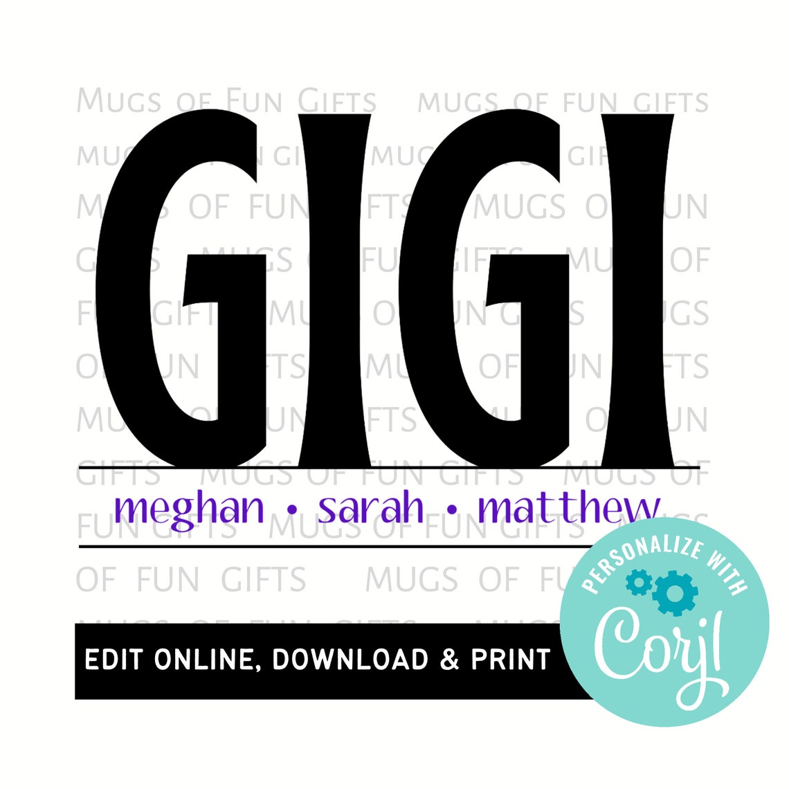 Gigi Monogram Editable | Digital Download - Etsy